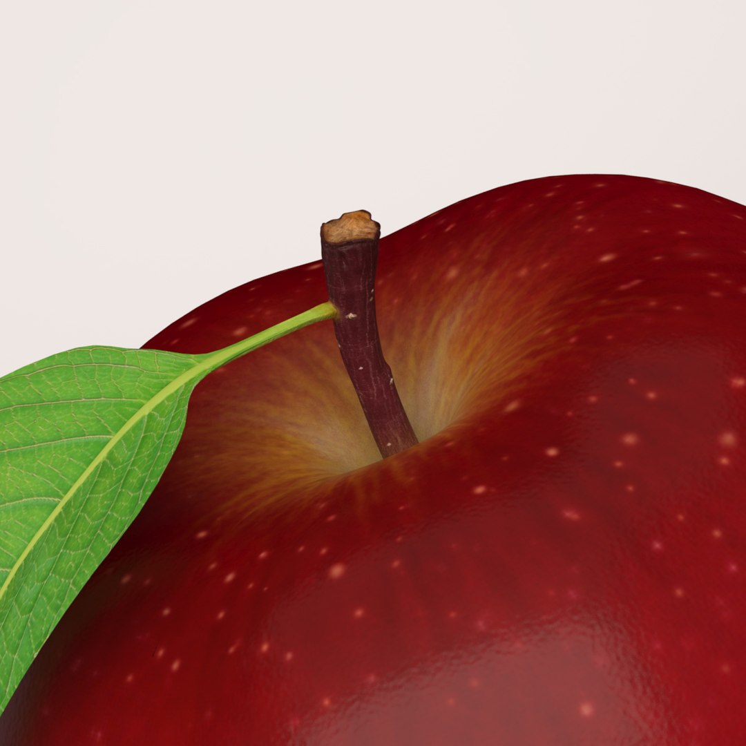 Realistic Red Apple 3d Model