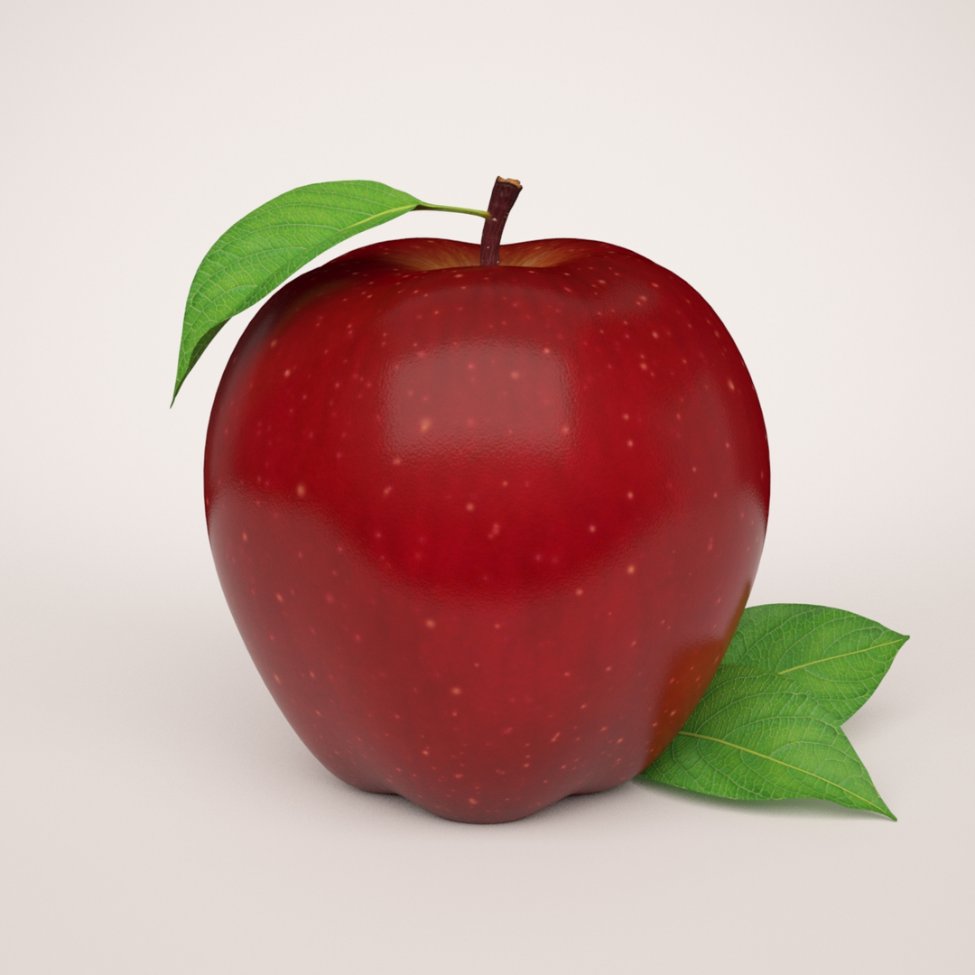 Realistic Red Apple 3d Model