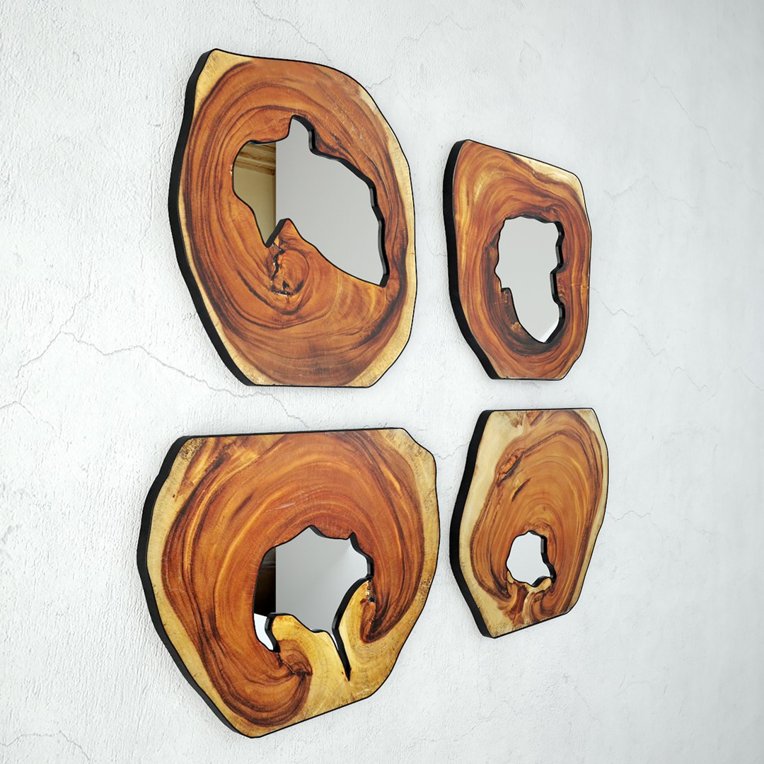 Organic Monkey Pod Mirrors 4 3D - TurboSquid 2124585