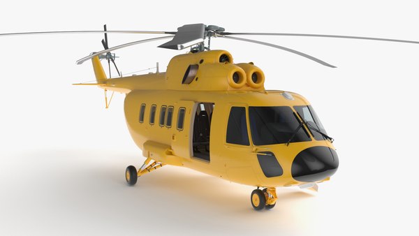 modelo 3d Helicóptero de carga costa afuera con aparejo amarillo para ...
