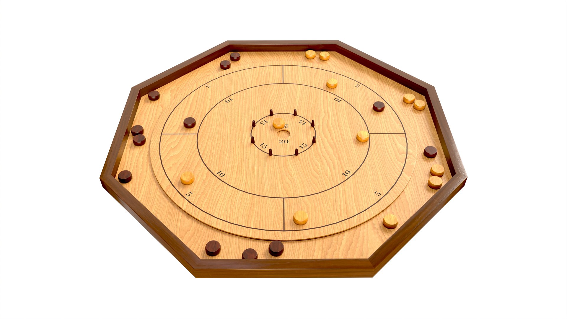 Crokinole Table Board Game 3D Model - TurboSquid 2154165