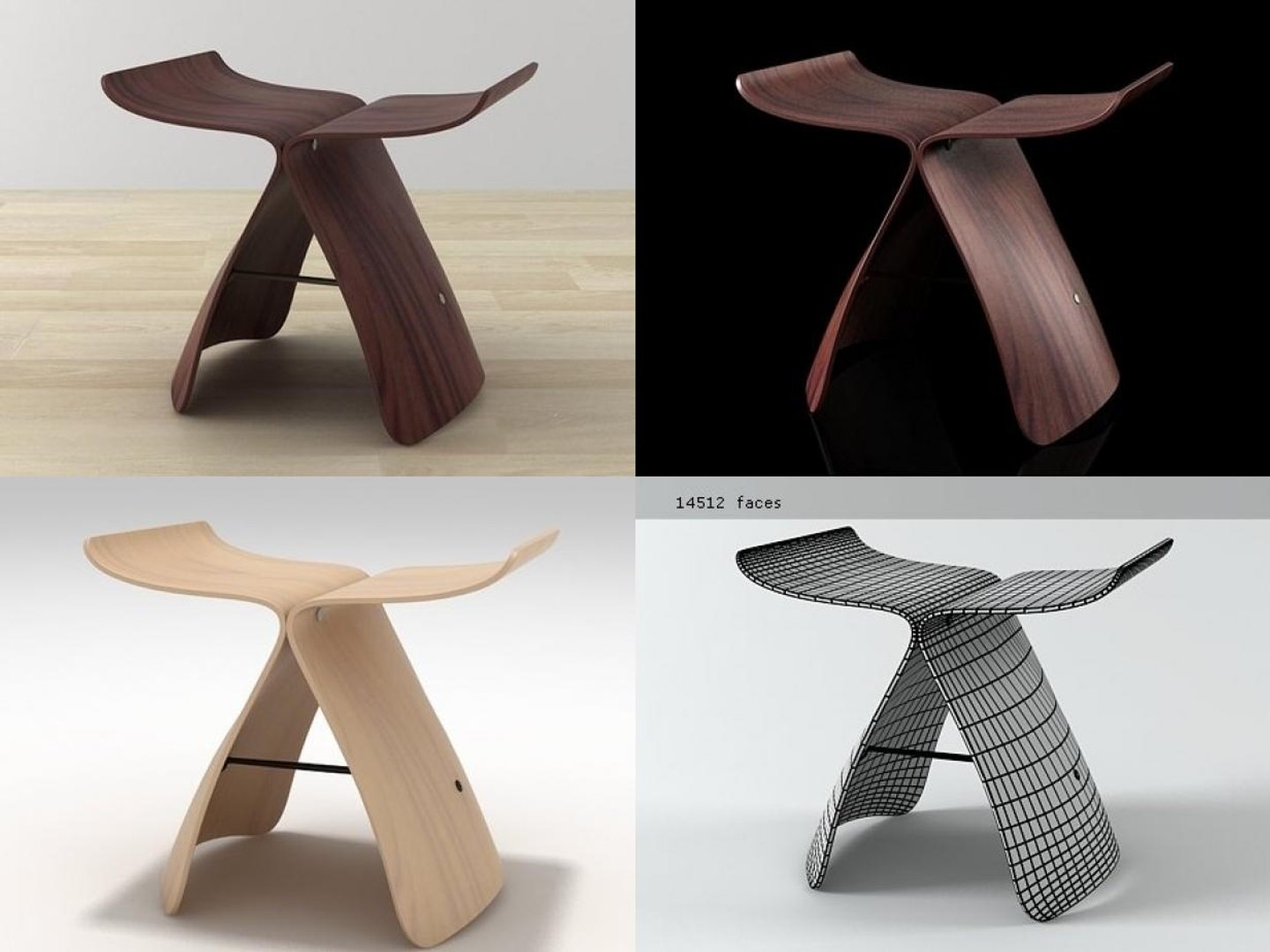 Butterfly Stool 3D Model - TurboSquid 1183397