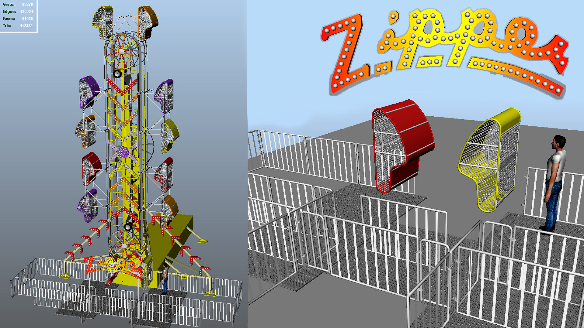3D Classic Zipper Carnival ride - TurboSquid 1793653