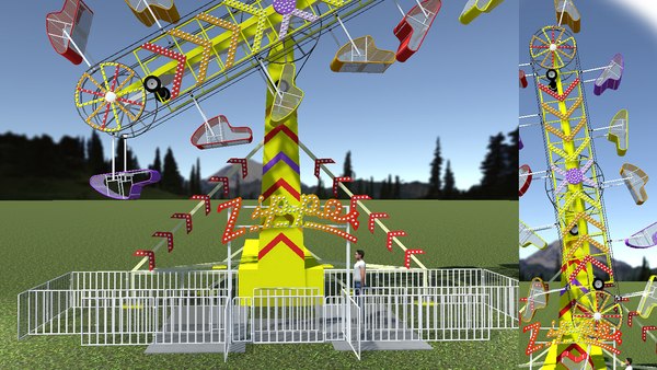 3D Classic Zipper Carnival ride - TurboSquid 1793653