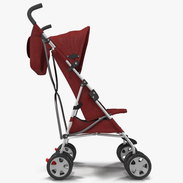 3d baby stroller red