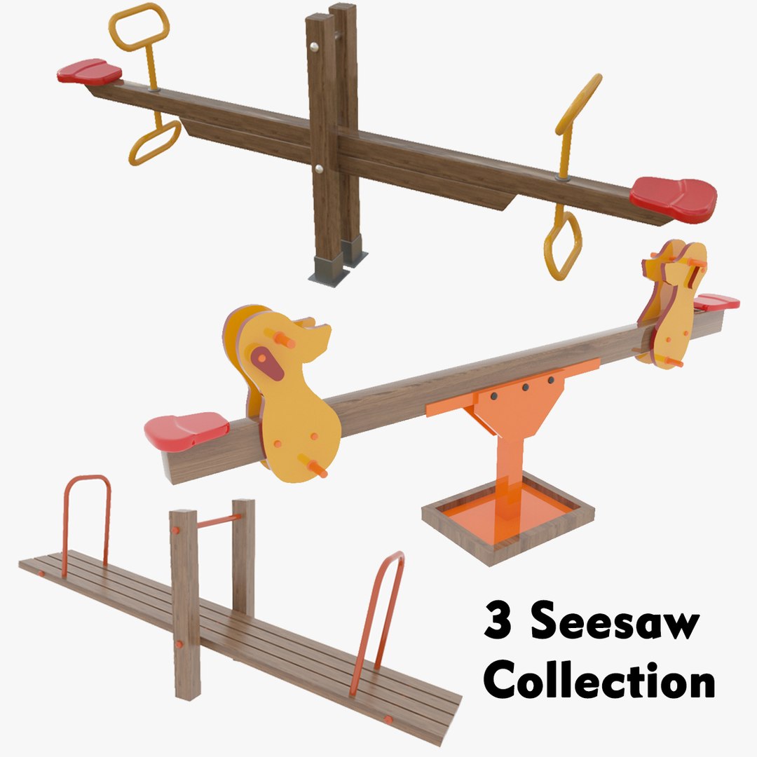 3 Seesaw Collection Playground Wooden Seesaw Teeter Totter model ...