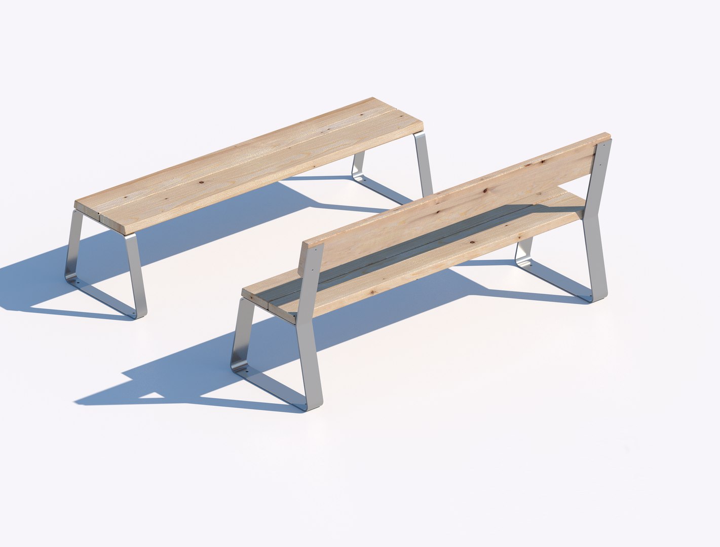Street Benches 3D Model - TurboSquid 1636494
