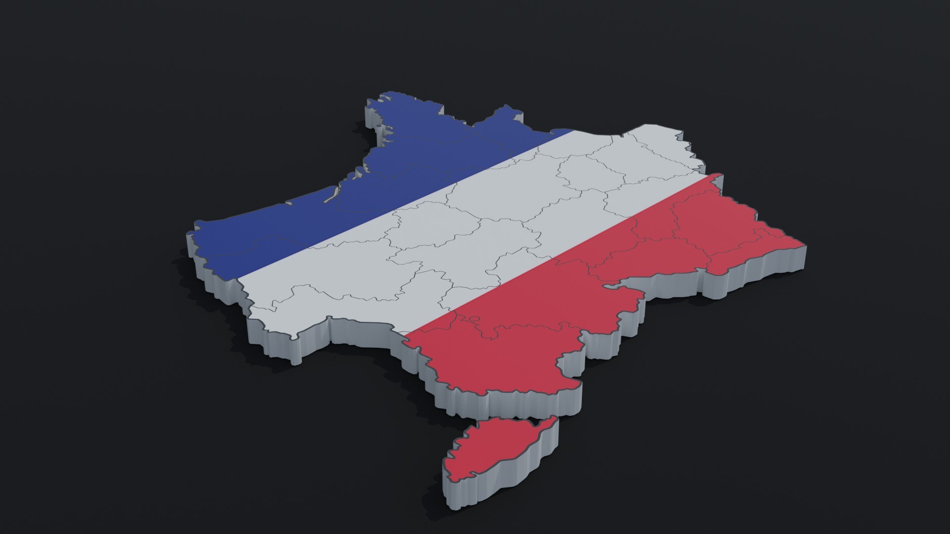 3D Political Map Of France Model - TurboSquid 2074927