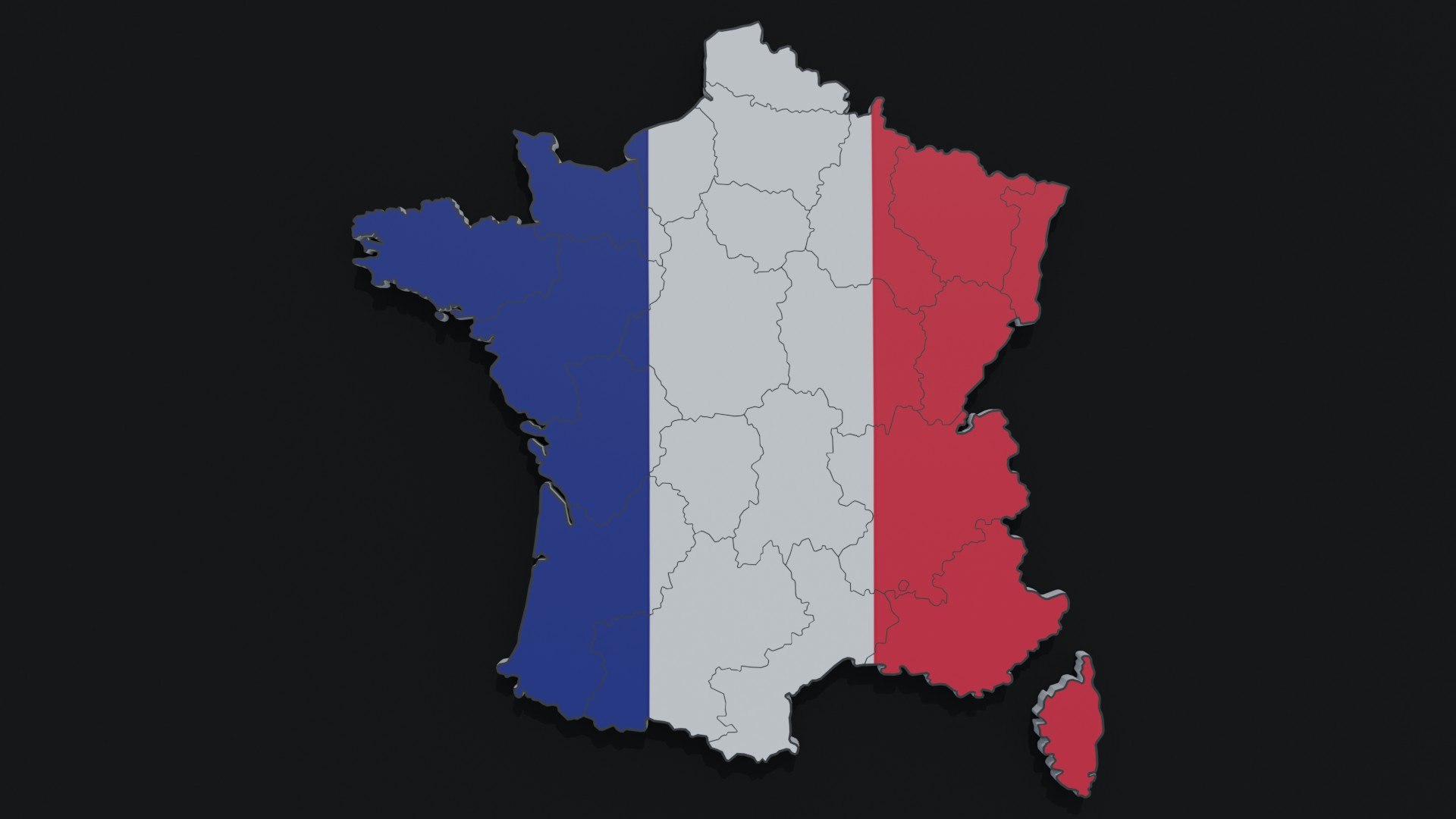 3D Political Map Of France Model - TurboSquid 2074927