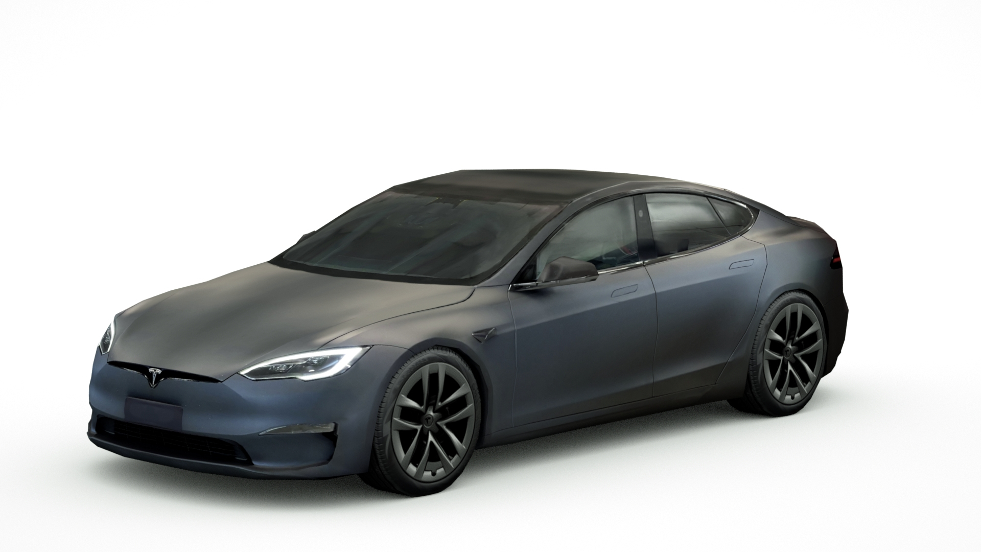 3D Tesla Model S Plaid 2024 Matte Black - TurboSquid 2219226