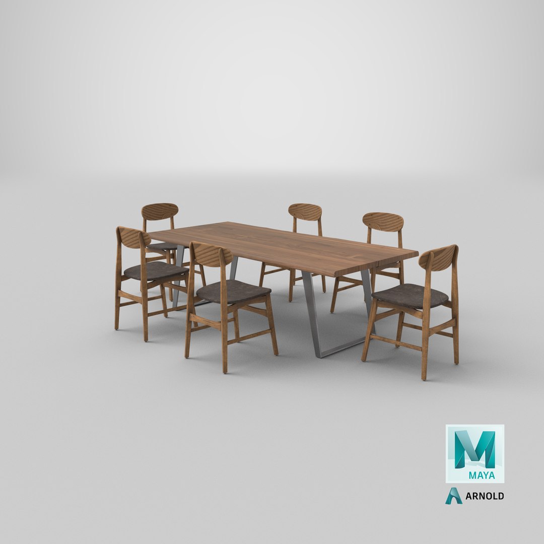 3D Realistic Dining Table Yukon - TurboSquid 1537586