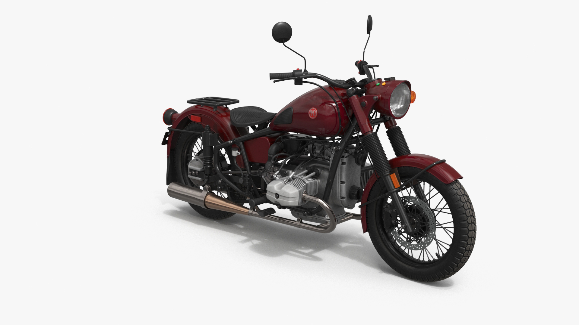 Retro Ural M70 Motorbike Maroon 3D Model - TurboSquid 2398205