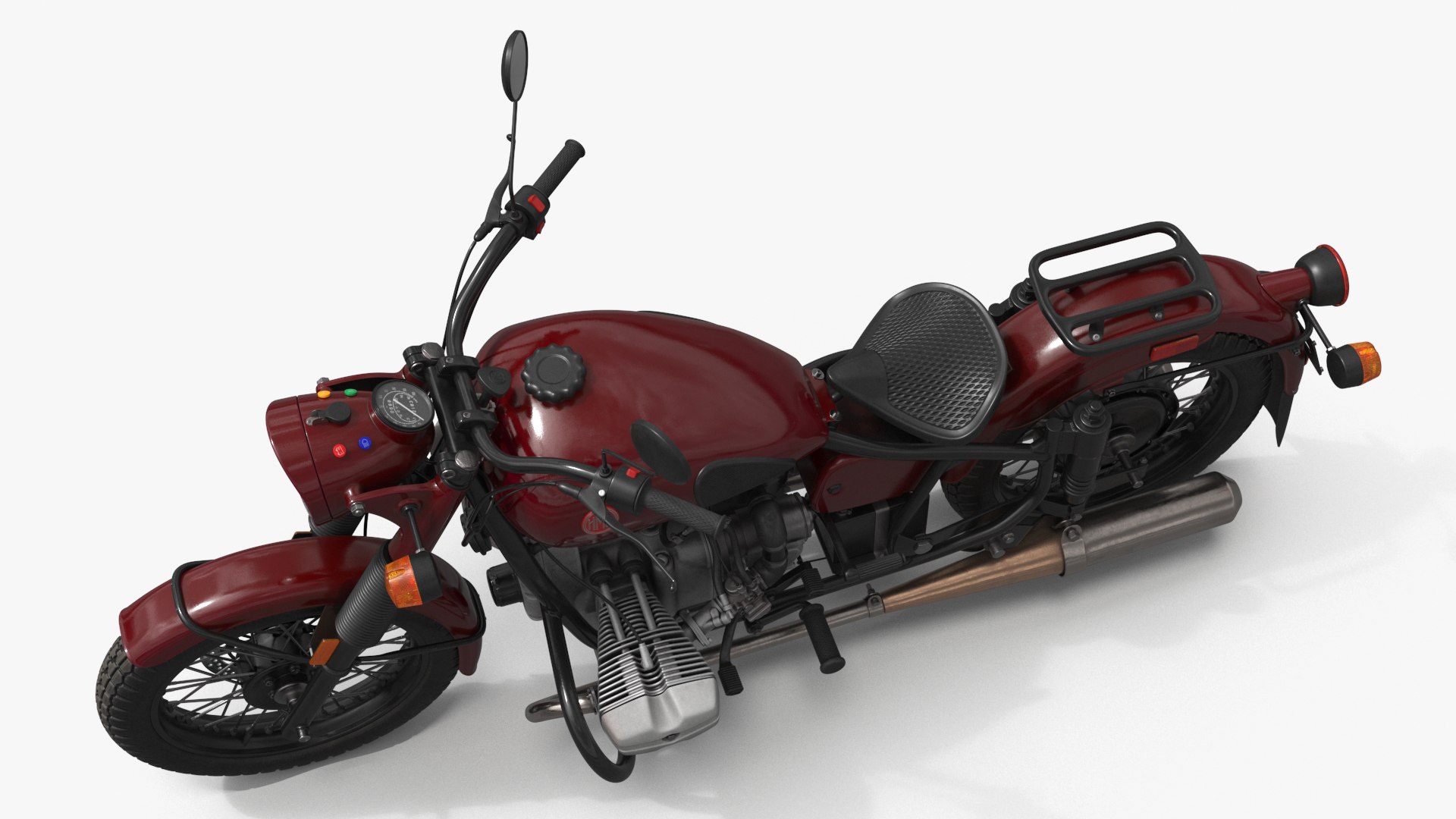 Retro Ural M70 Motorbike Maroon 3D Model - TurboSquid 2398205