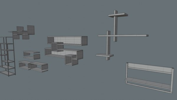 3D model 6 Modern LOFT Wall Shelves 3D model - TurboSquid 2007901