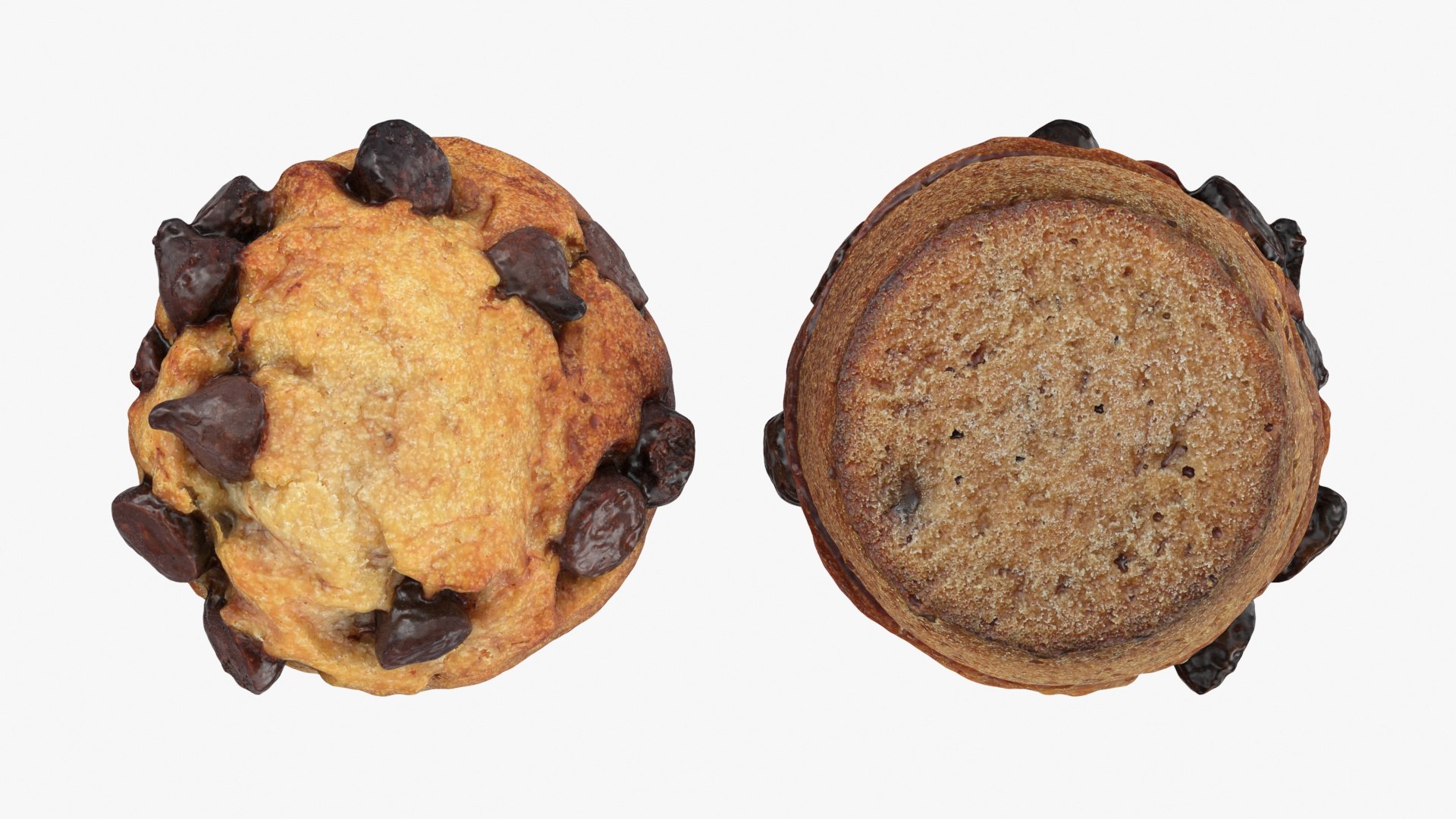 3D Chocolate Chip Muffin Model - TurboSquid 2162077