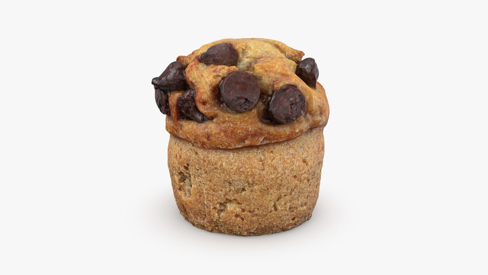 3D Chocolate Chip Muffin Model - TurboSquid 2162077