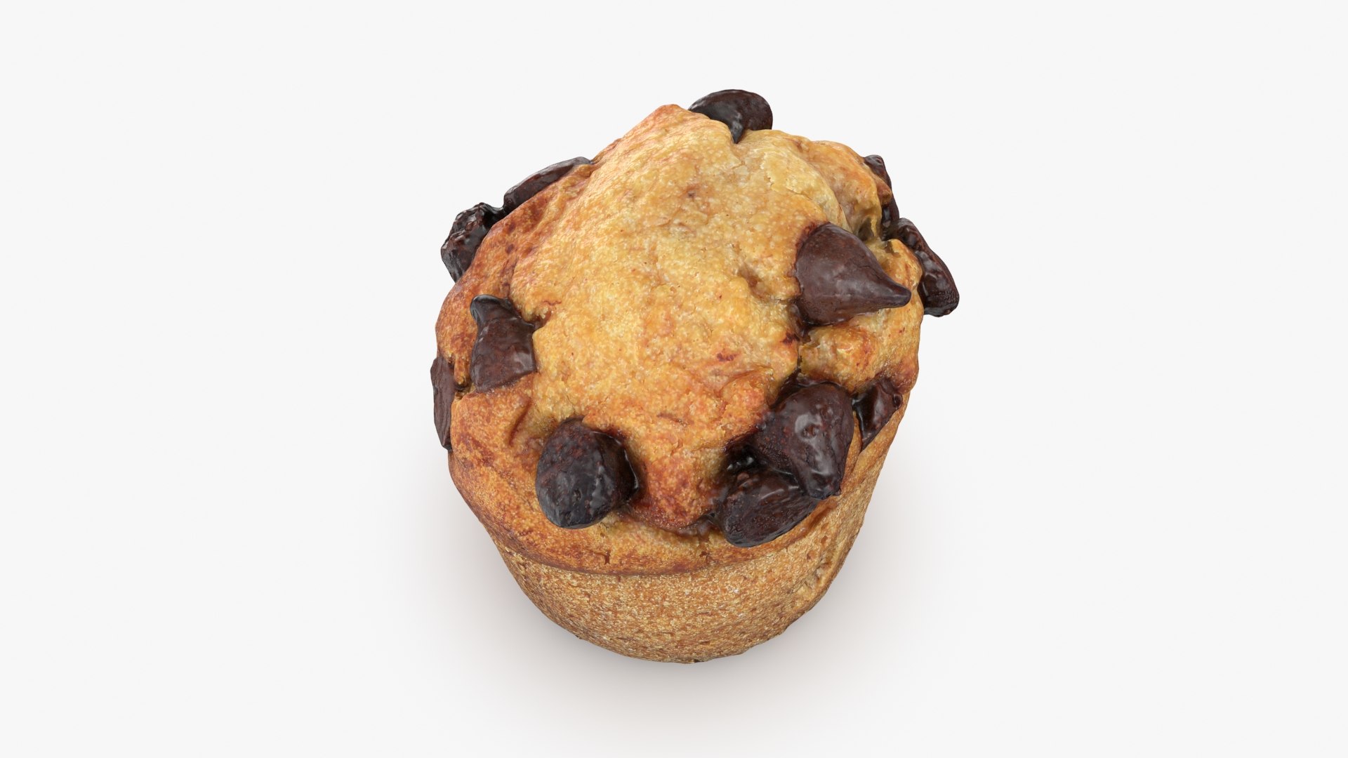 3D Chocolate Chip Muffin Model - TurboSquid 2162077