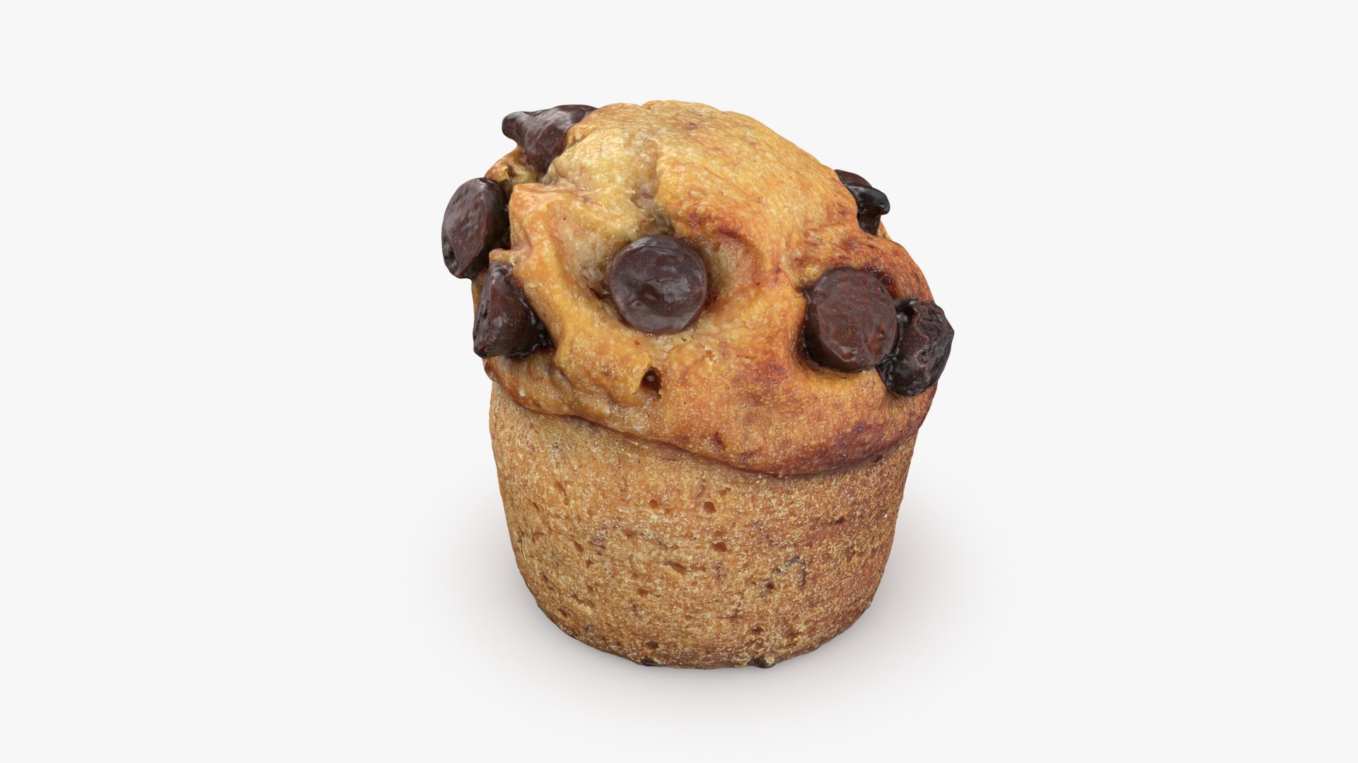 3D Chocolate Chip Muffin Model - TurboSquid 2162077