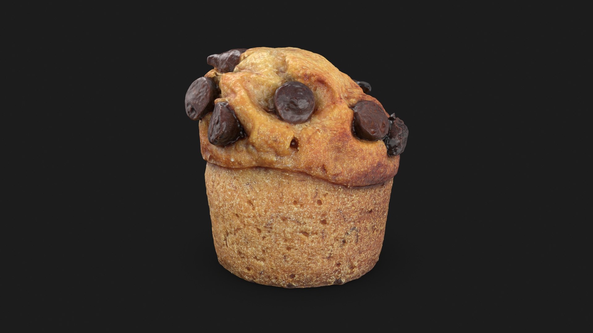 3D Chocolate Chip Muffin Model - TurboSquid 2162077