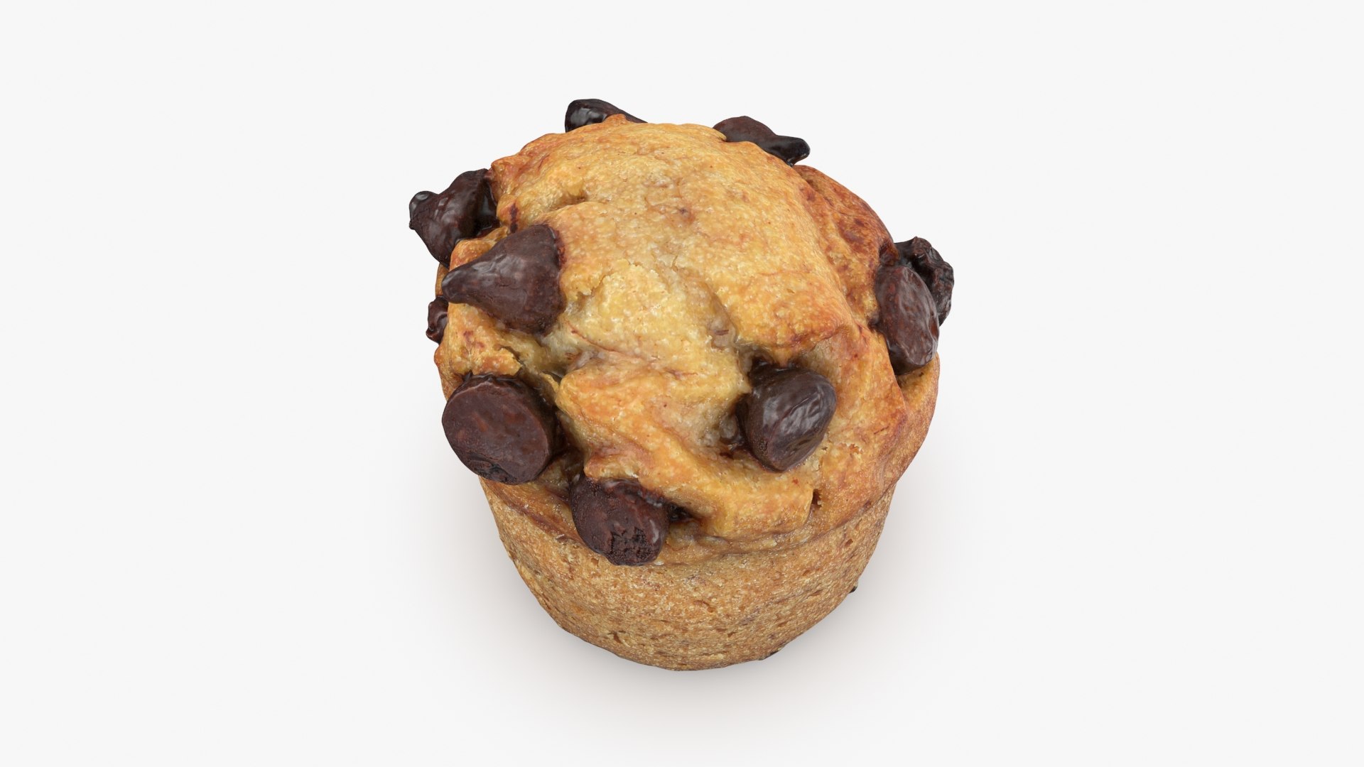 3D Chocolate Chip Muffin Model - TurboSquid 2162077