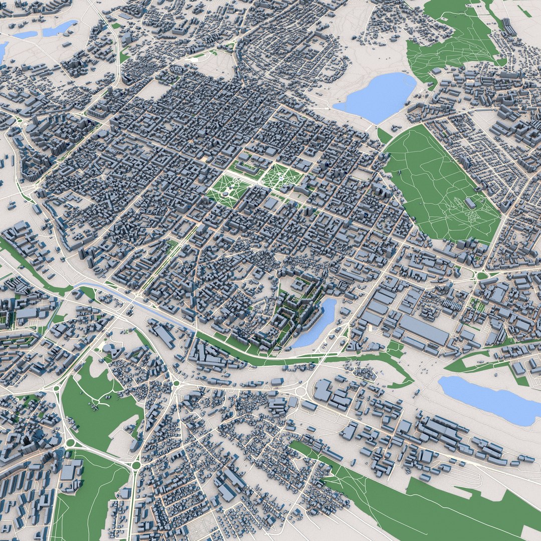 Chisinau City Moldova Map 3D Model 3D Model - TurboSquid 2355470