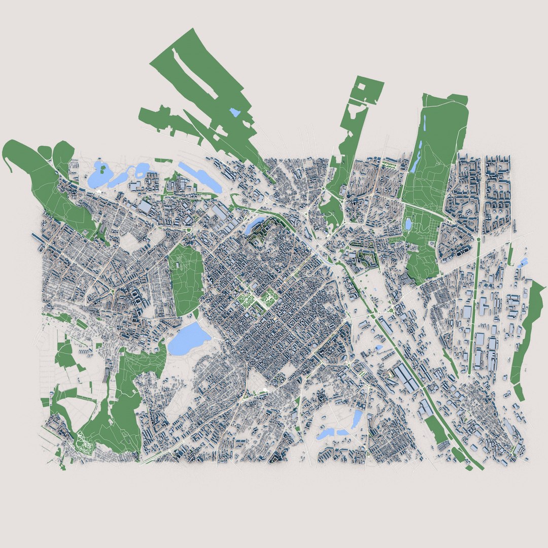 Chisinau City Moldova Map 3D Model 3D Model - TurboSquid 2355470