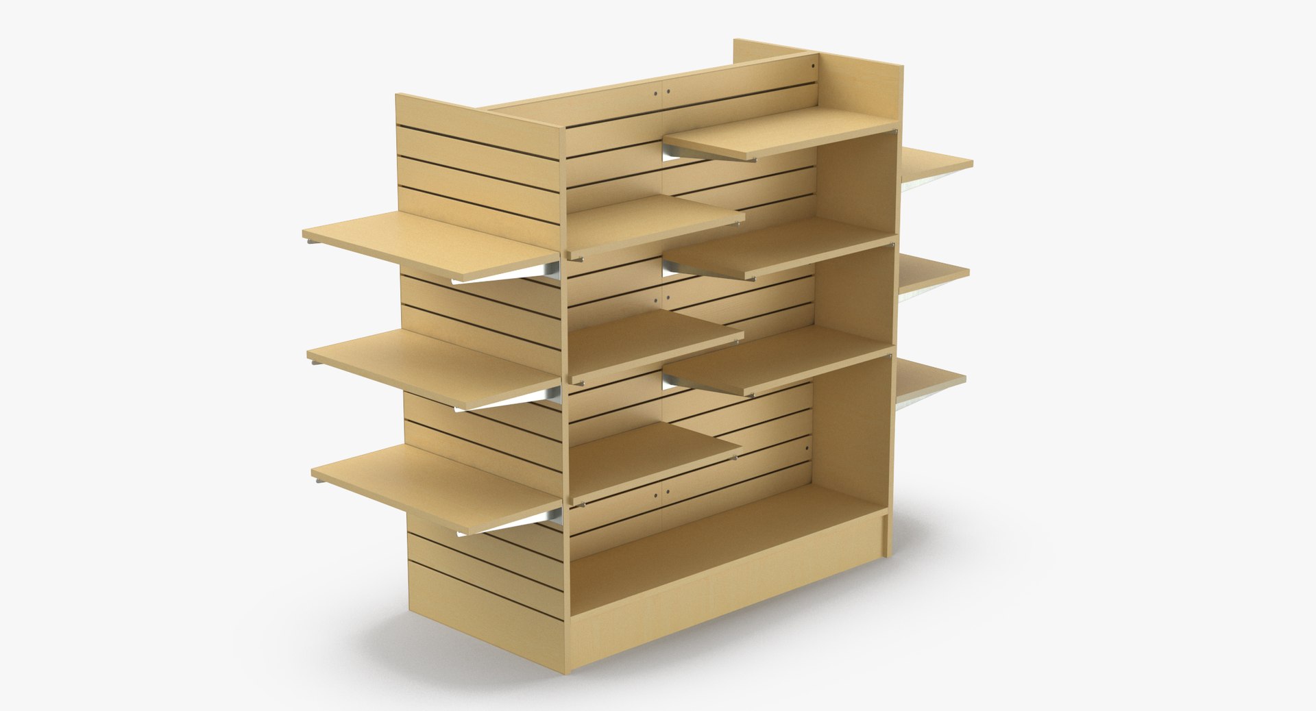 Slat Wall Gondolas Shelves 3D Model - TurboSquid 1226273