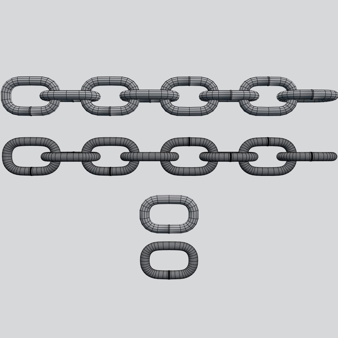 3D Steel Old Chain - TurboSquid 1513791