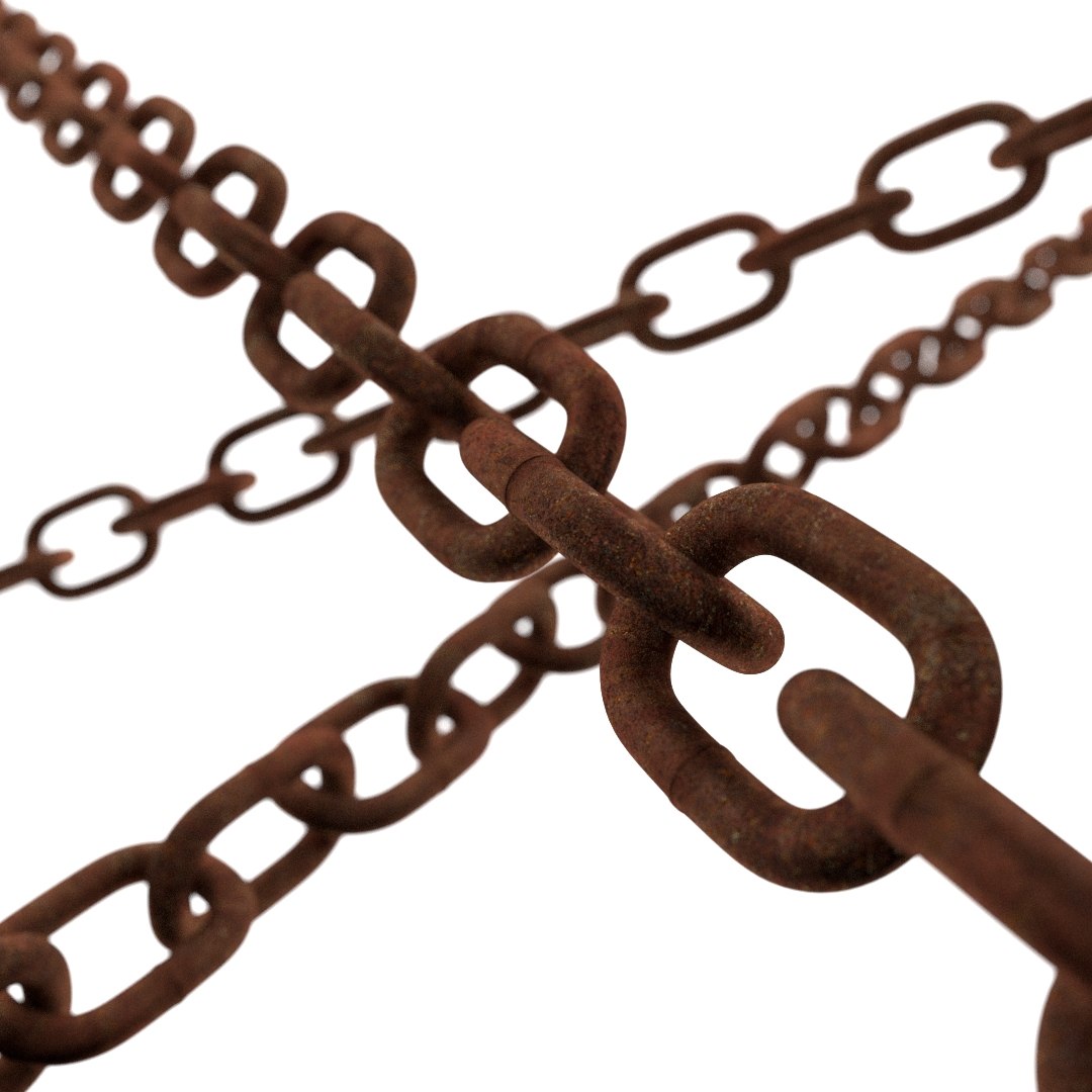 3D Steel Old Chain - TurboSquid 1513791