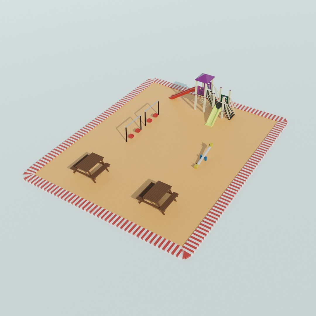 Low Poly Playground Park Model - TurboSquid 1930166