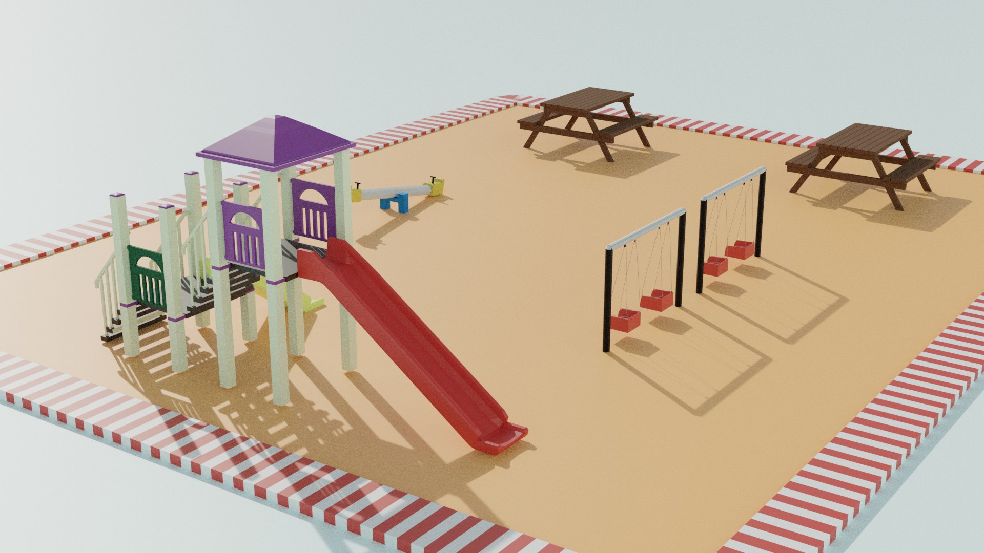 Low Poly Playground Park Model - TurboSquid 1930166