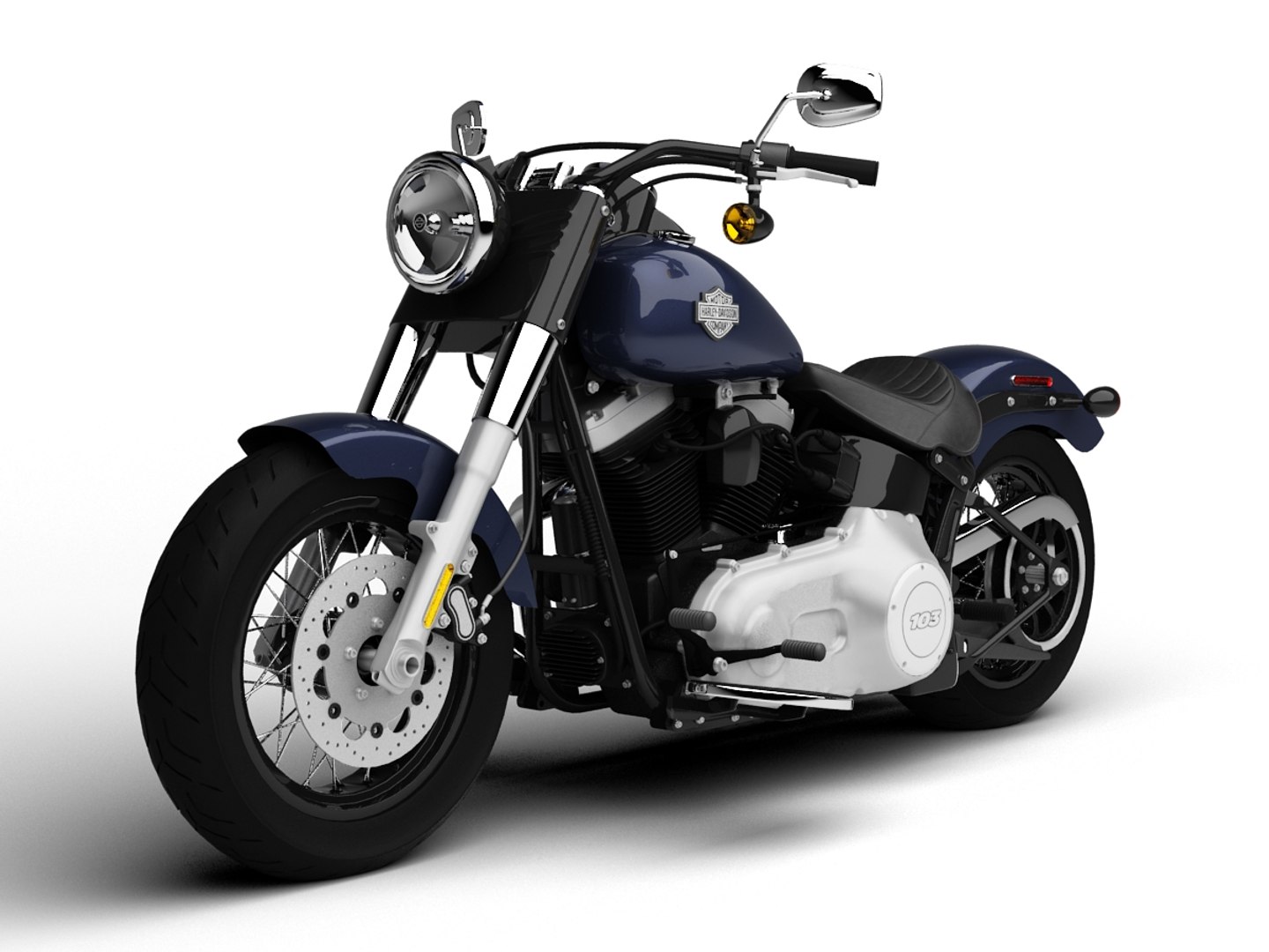 3d Model Harley-davidson Fls Softail Slim