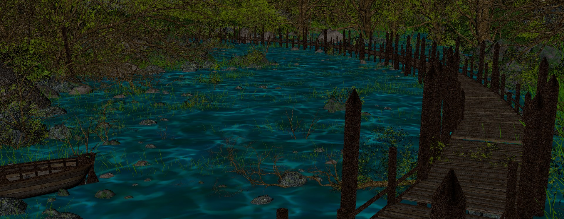 3D Fantasy Swamp River Dock Model - TurboSquid 1769378