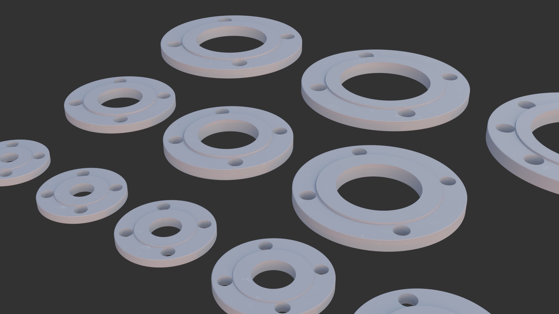 Low Poly Flange DN10-DN100 Real Scale Collection 3D - TurboSquid 2271972