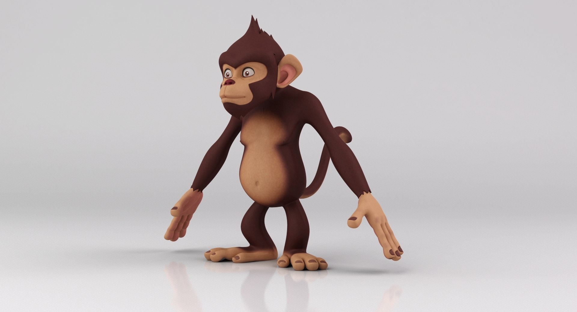 3d Cartoon Monkey Monk