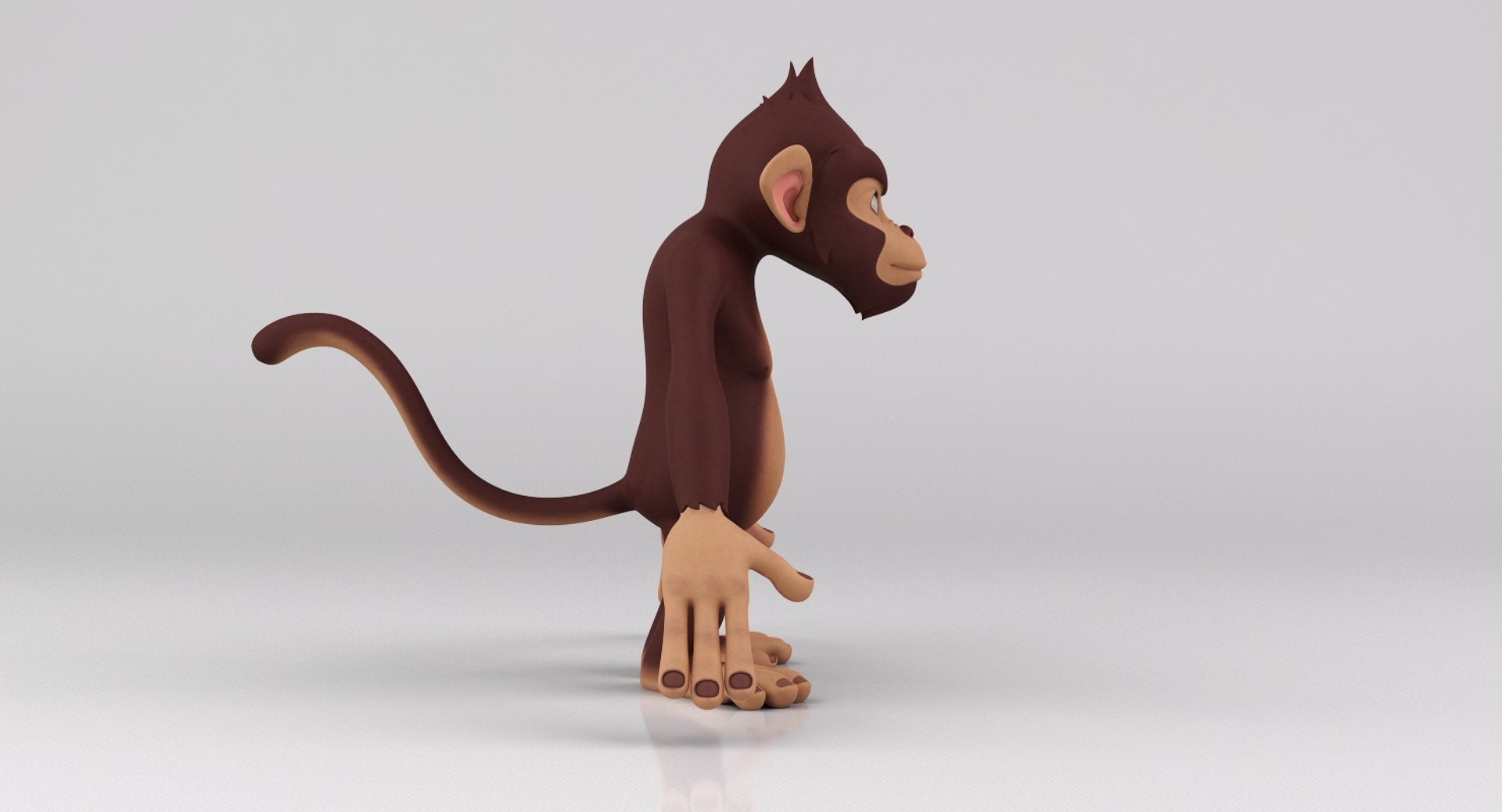 3d Cartoon Monkey Monk