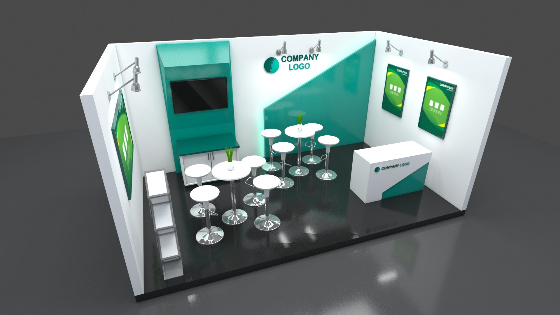 3D Booth 5m X 3m Model - TurboSquid 1799294