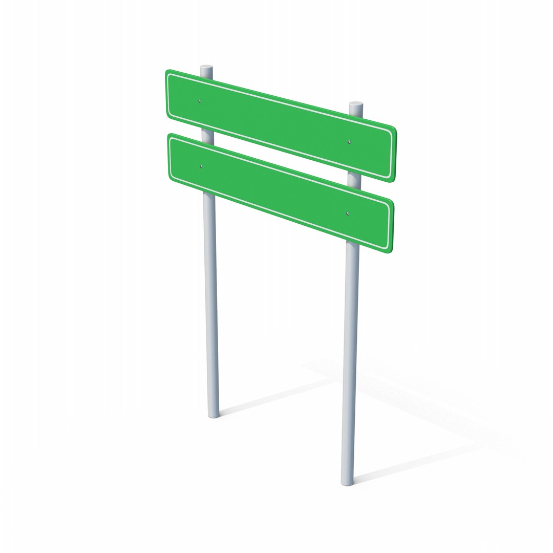 Green Highway Road Sign 3D Model - TurboSquid 2082449