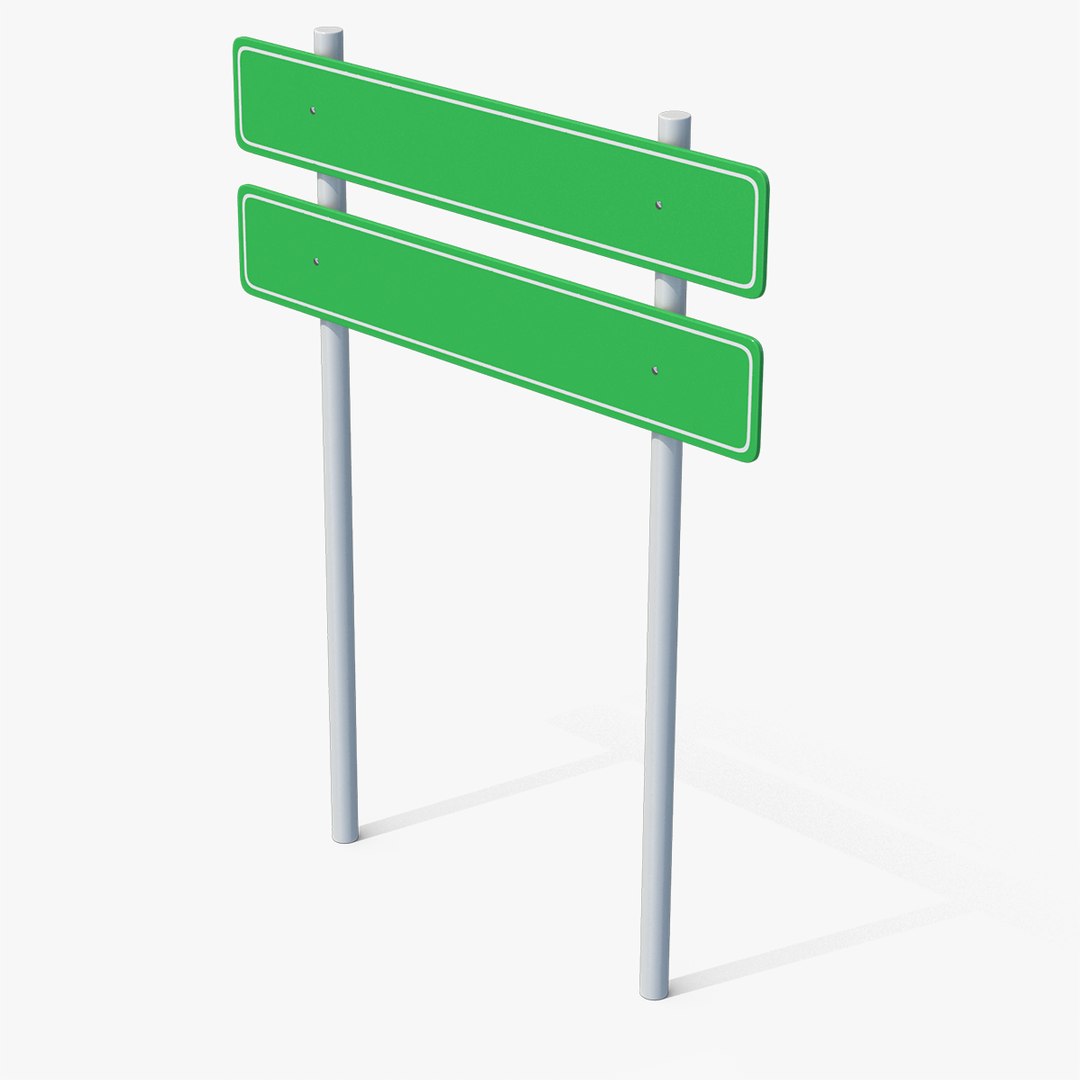 Green Highway Road Sign 3D model - TurboSquid 2082449