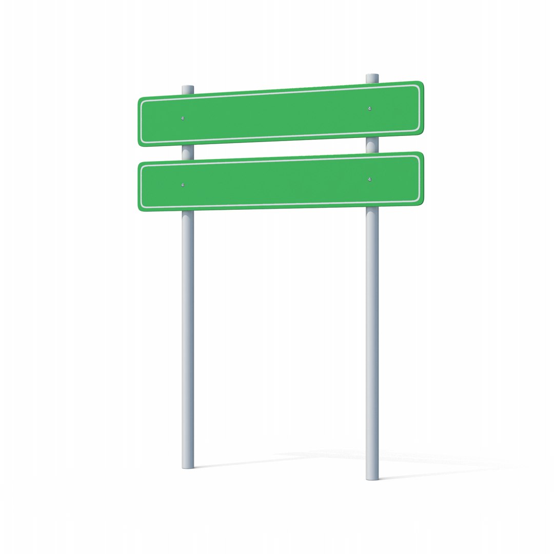 Green Highway Road Sign 3D Model - TurboSquid 2082449
