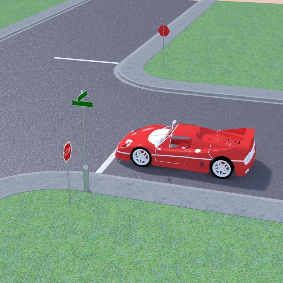 3d 4 way intersection