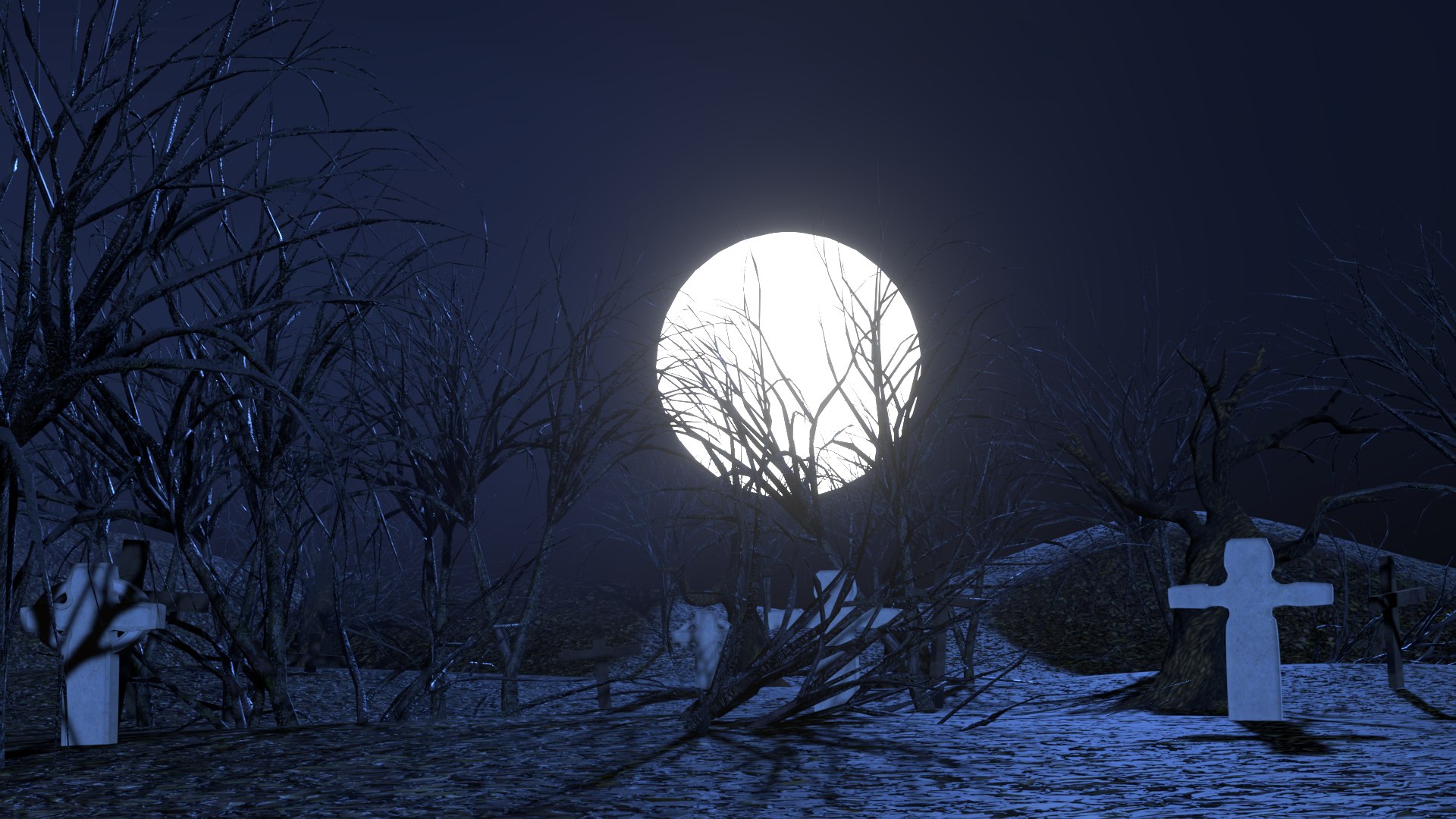 Cemetery Scene 3D Model - TurboSquid 1886968