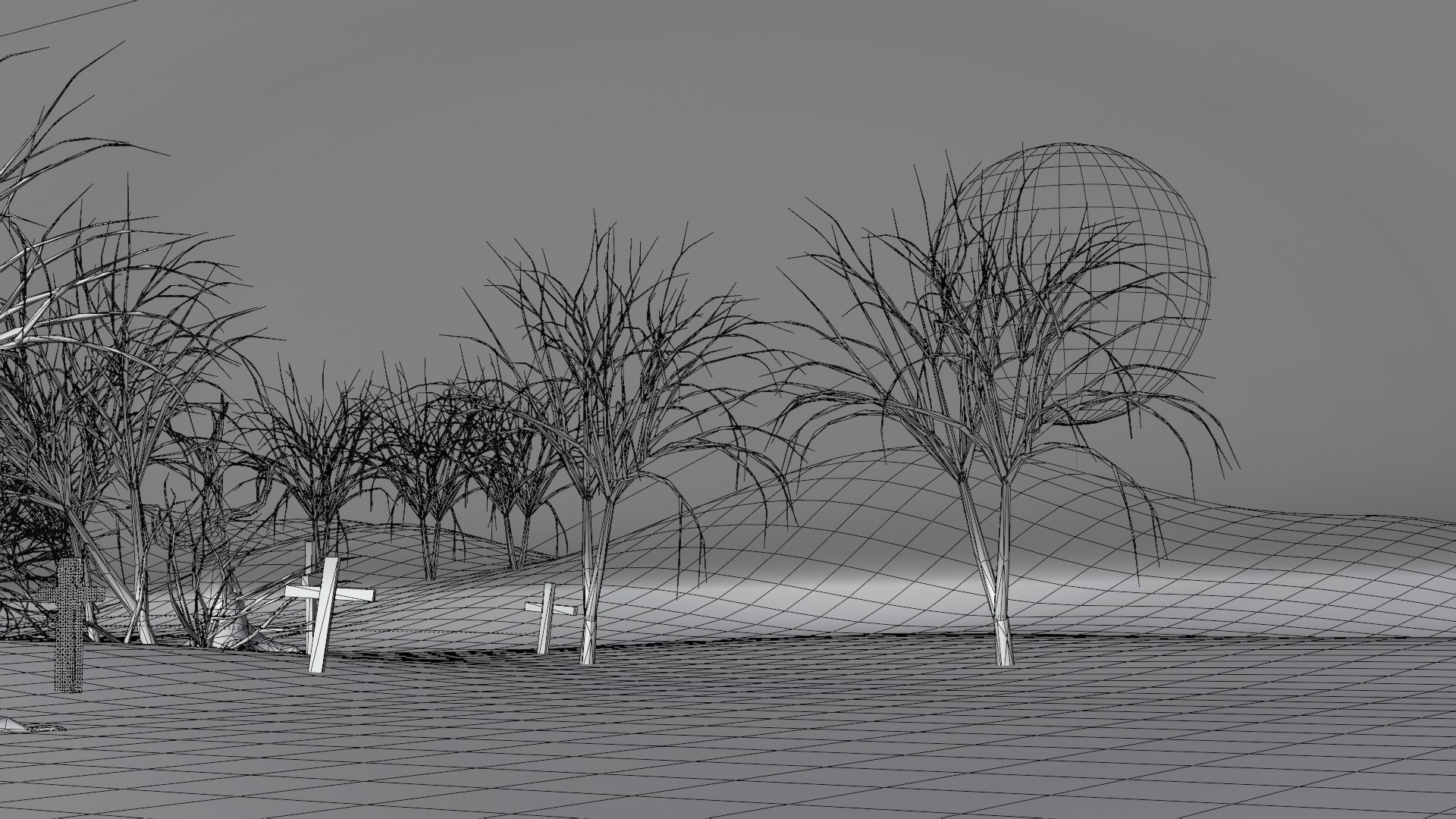 Cemetery Scene 3D Model - TurboSquid 1886968