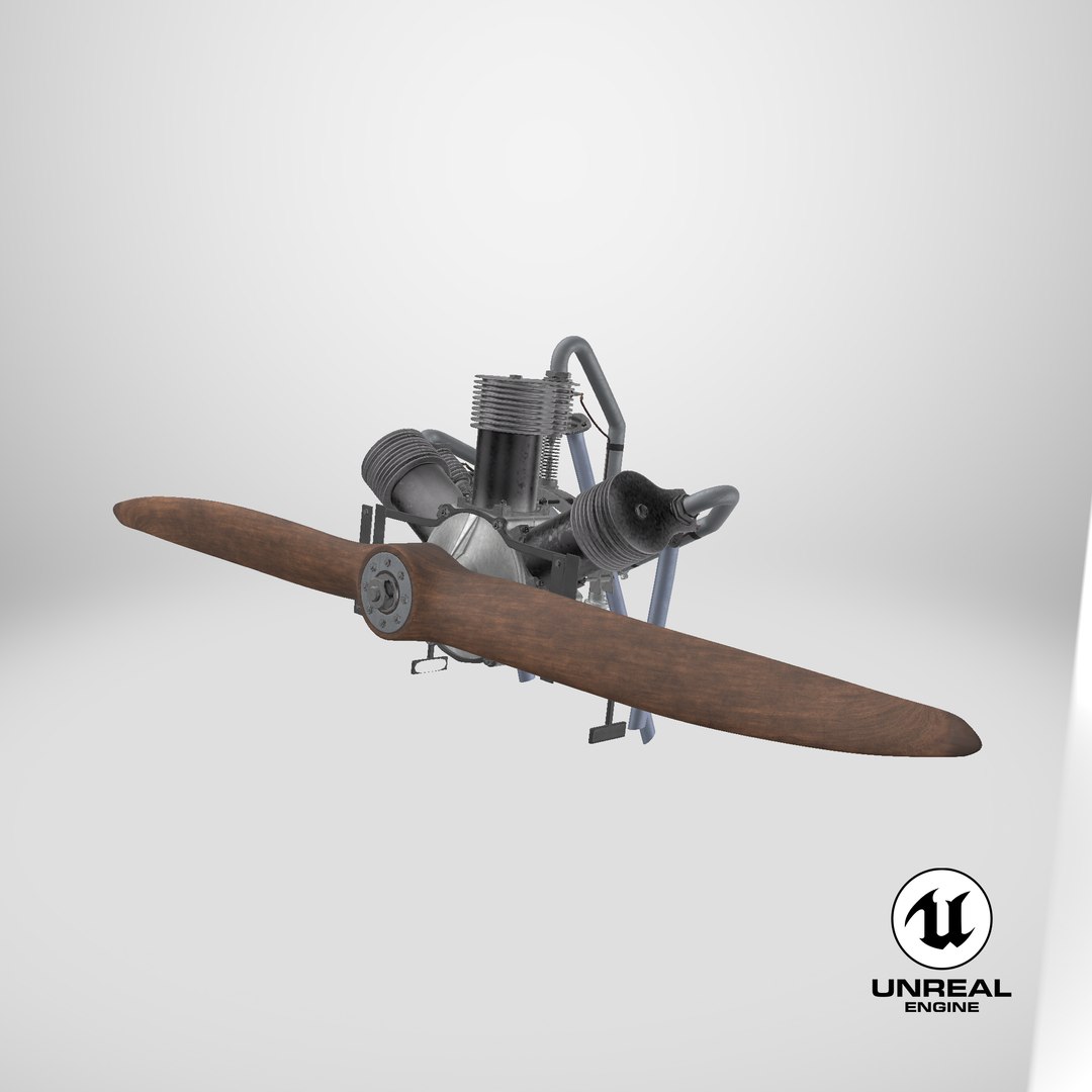 Anzani 3-cylinder Fan-type Aircraft Engine Model - TurboSquid 1645491