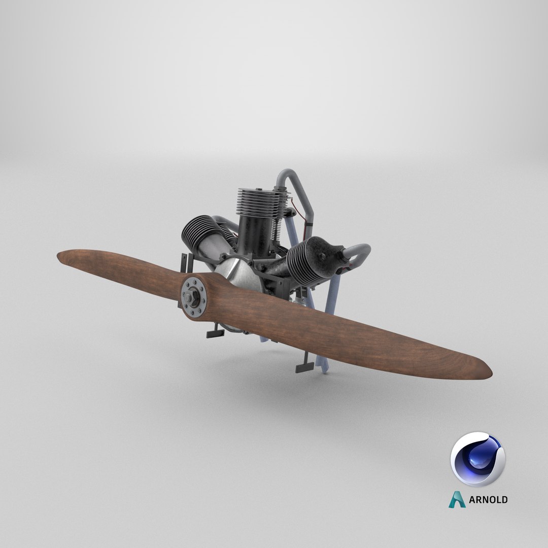 Anzani 3-cylinder Fan-type Aircraft Engine Model - TurboSquid 1645491