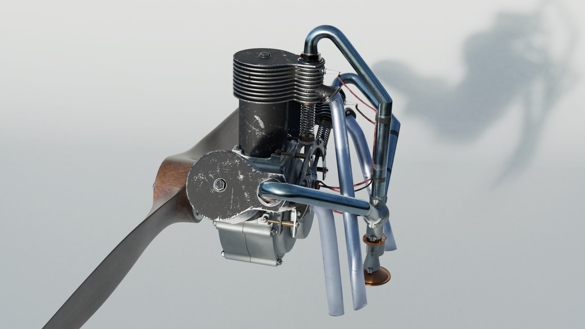 Anzani 3-cylinder Fan-type Aircraft Engine Model - TurboSquid 1645491