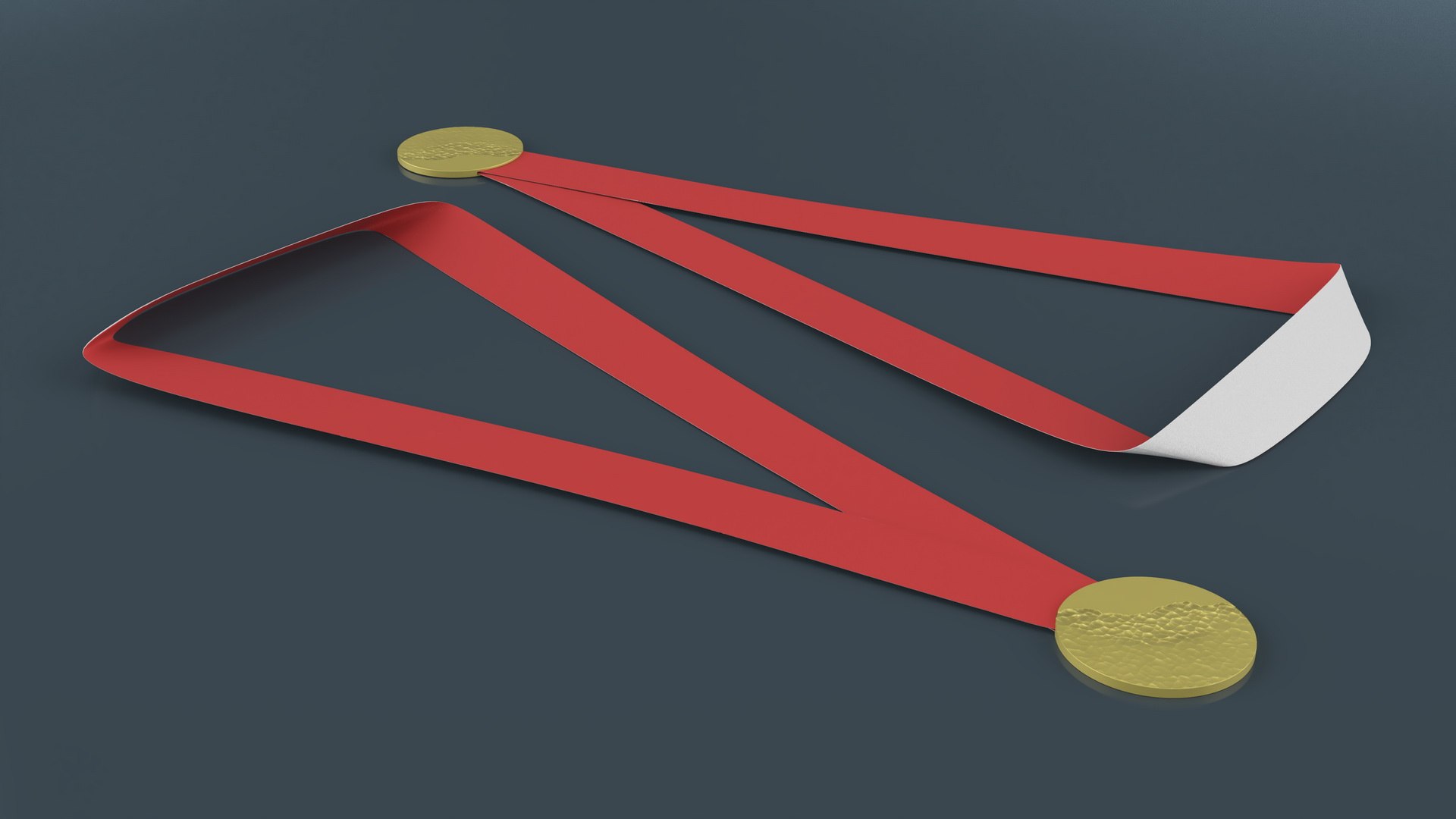 3D Sports Award Medal Gold Flat Position - TurboSquid 2413692