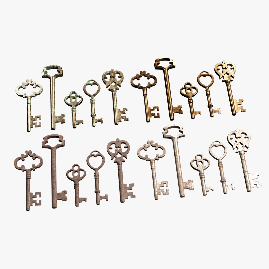 3D Medieval Antique Keys Set 2 - TurboSquid 2419100