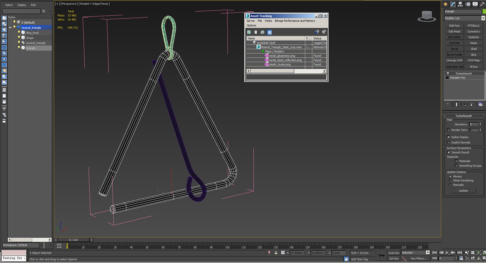 Musical Triangle Steel 3D - TurboSquid 1418846
