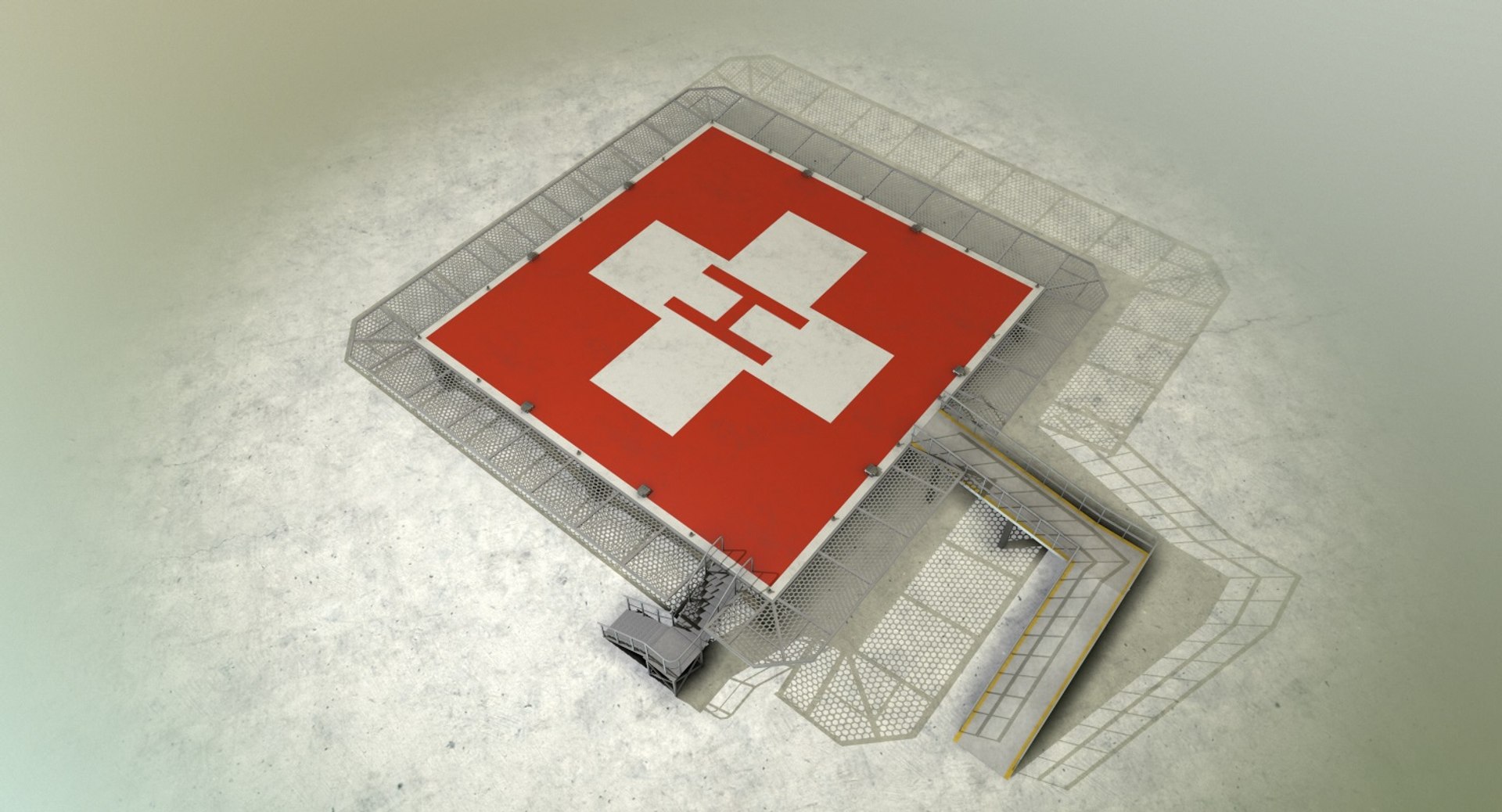 Helipads Helicopter Hospital 3D Model - TurboSquid 1151488
